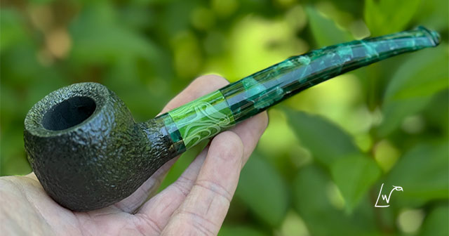 Buy Green Rusticated Prince Tobacco Pipe Handmade in England